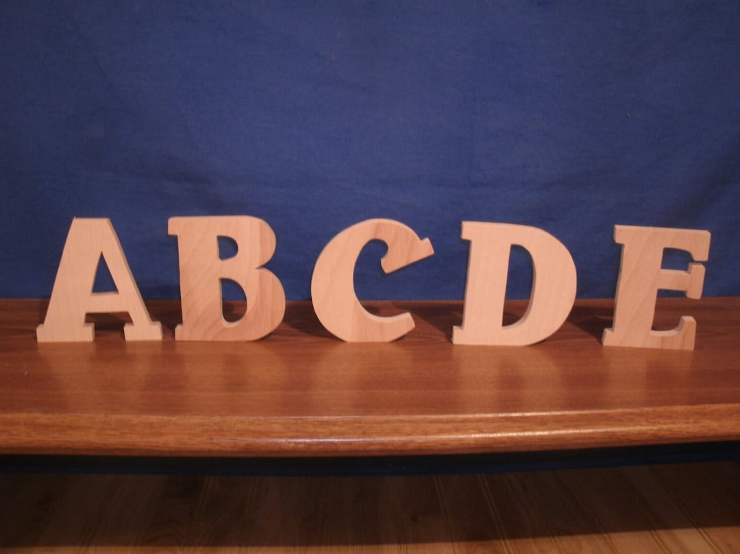 4" Wooden Letters, Unfinished Wooden Letters Style # 2 Nursery Letters ...