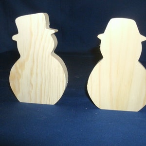 6 Pc. Set of 4" Wooden Snowman Blanks, Snowman Cutout, Unfinished Wood ...