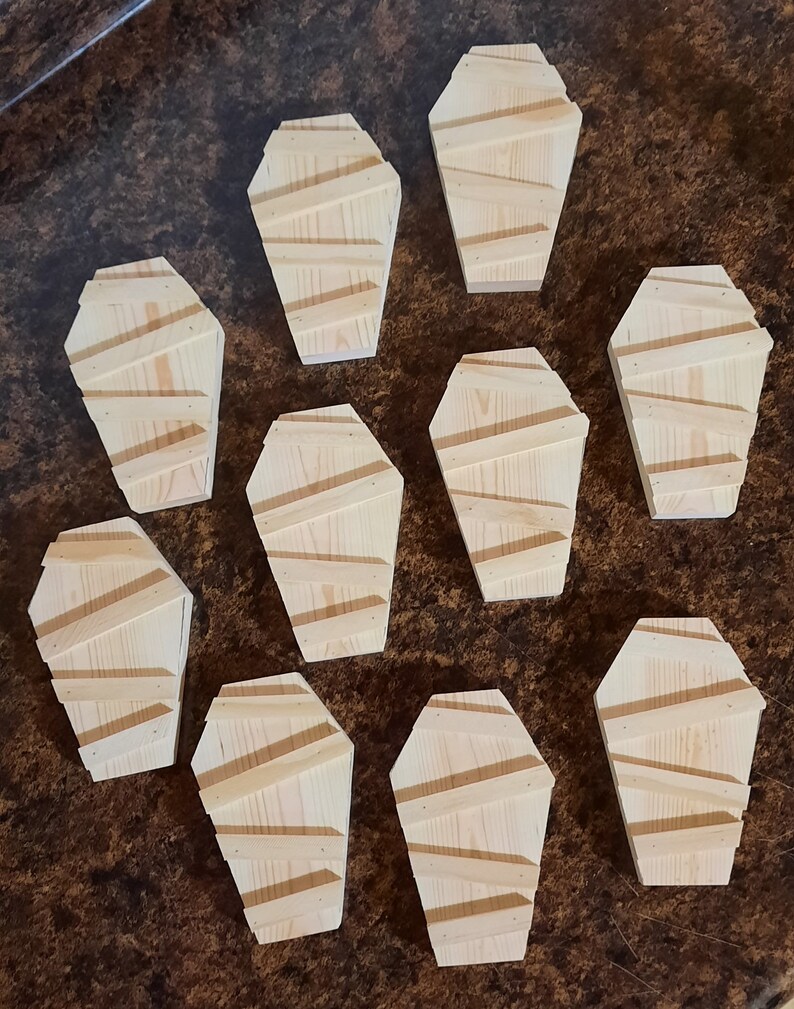 10 or 20 Wooden Coffin Cutouts, Unfinished Wooden Casket Shapes, Wood ...