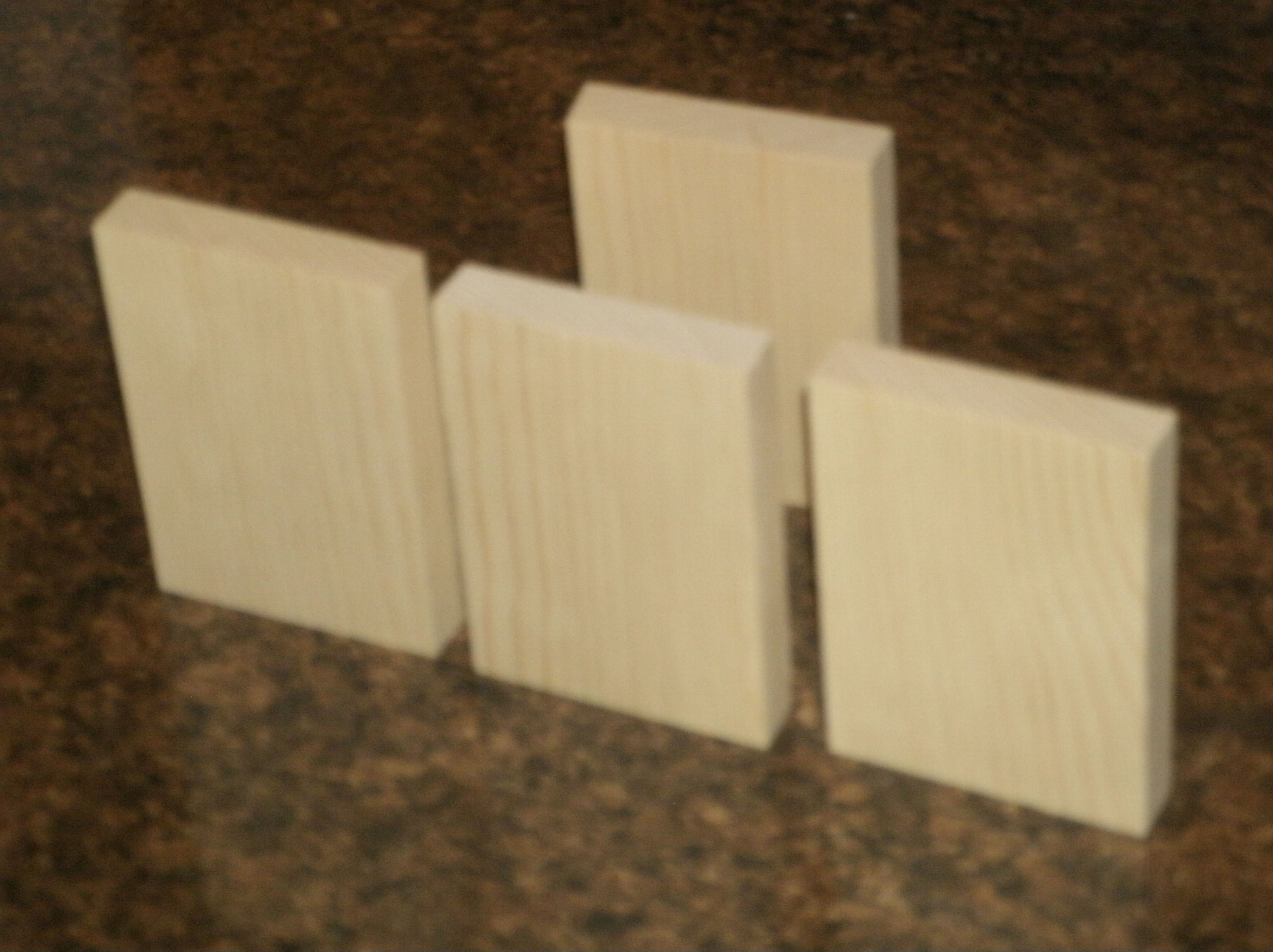 4 - Unfinished Wooden Blocks, Wooden Tile, Wooden Blocks, Unfinished ...