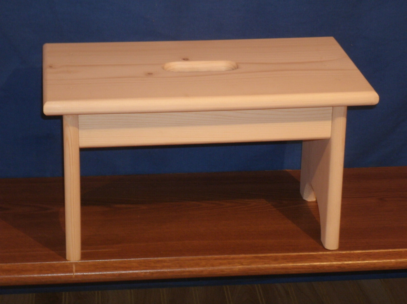 9" Wooden Step Stool With Hand Hole , Unfinished Unfinished Pine 9 ...