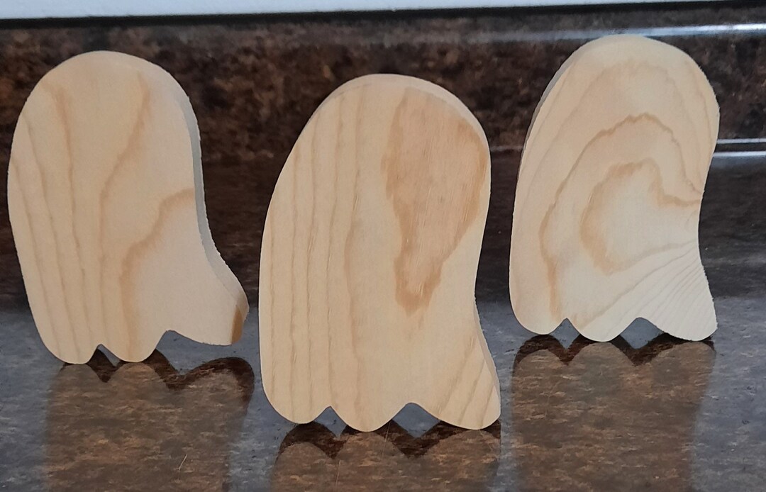 3 Unfinished or Painted Wooden Ghost Cutouts GHOST 2, Wood Ghost Ghost ...