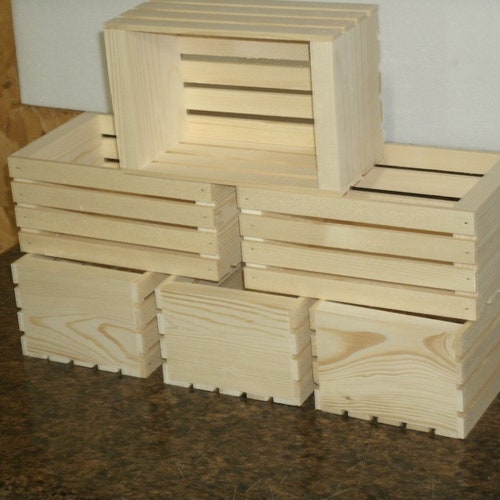 5 Small Wooden Crates Wood Crate Wooden Storage Crate Small - Etsy