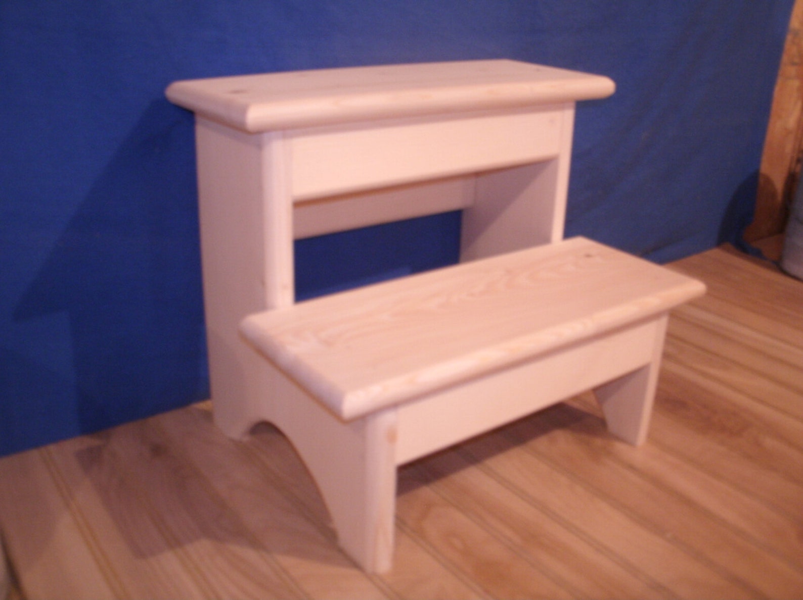 Rustic Wooden Step Stool, 2 Step Wooden Step Stool, Wooden Stool,wooden ...