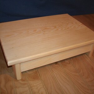 Wood Step Stool, 4" ADULT WIDE Wooden Step Stool, Unfinished Pine ...