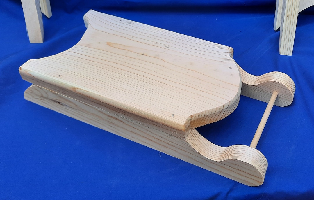 Wooden Sled, Unfinished Wooden Sled, Small Wooden Sled, Decorative ...