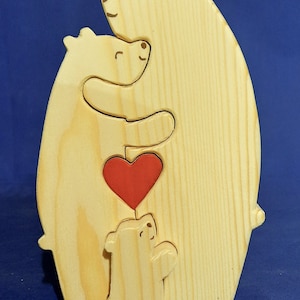 Wooden Bear Family Puzzle, Animal Family, Mother's Day Gift ...