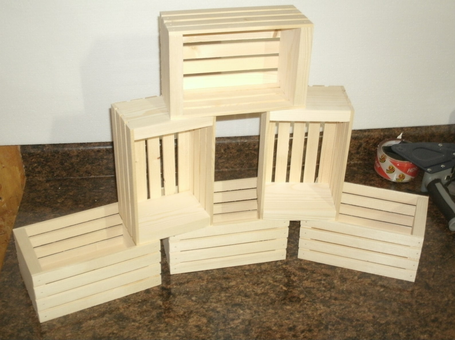 6 a Unfinished Wooden Crates Small Wood Crate - Etsy
