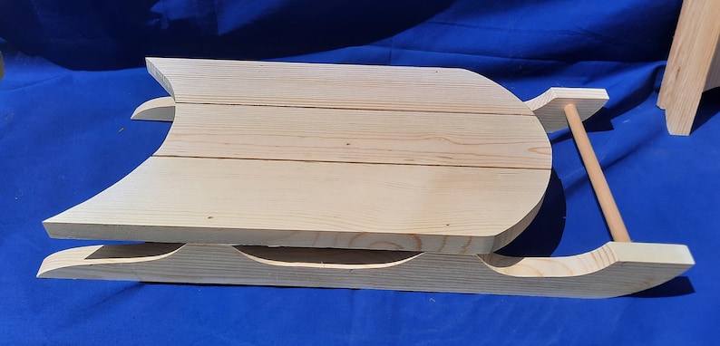 Wooden Sled, Unfinished Wooden Sled, Large Wooden Sled, Decorative ...