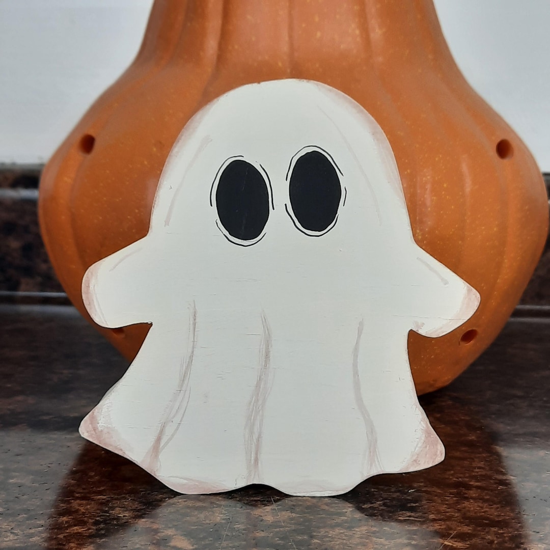Large CHUNKY Wooden Ghost, Wooden Halloween Ghost, Wood Ghost, Ghost ...