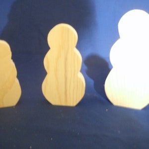 3 PC. SET Snowman # 2, Wooden Snowman, Unfinished Snowman, Snowman ...