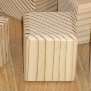 50 Unfinished Wood Blocks, Wood Baby Blocks - 1 1/2" Square, Wood ...
