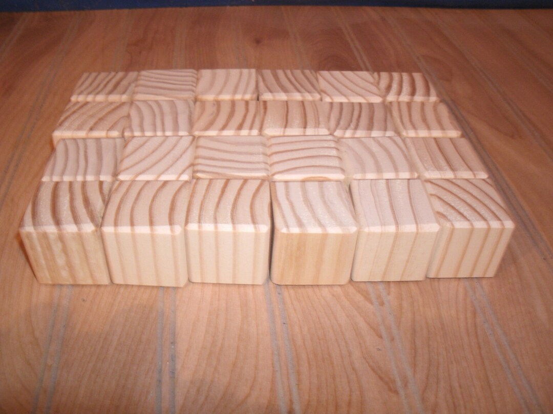40 Unfinished Wooden Blocks,wood Blocks 1 1/2", Baby Blocks, Wood Baby ...