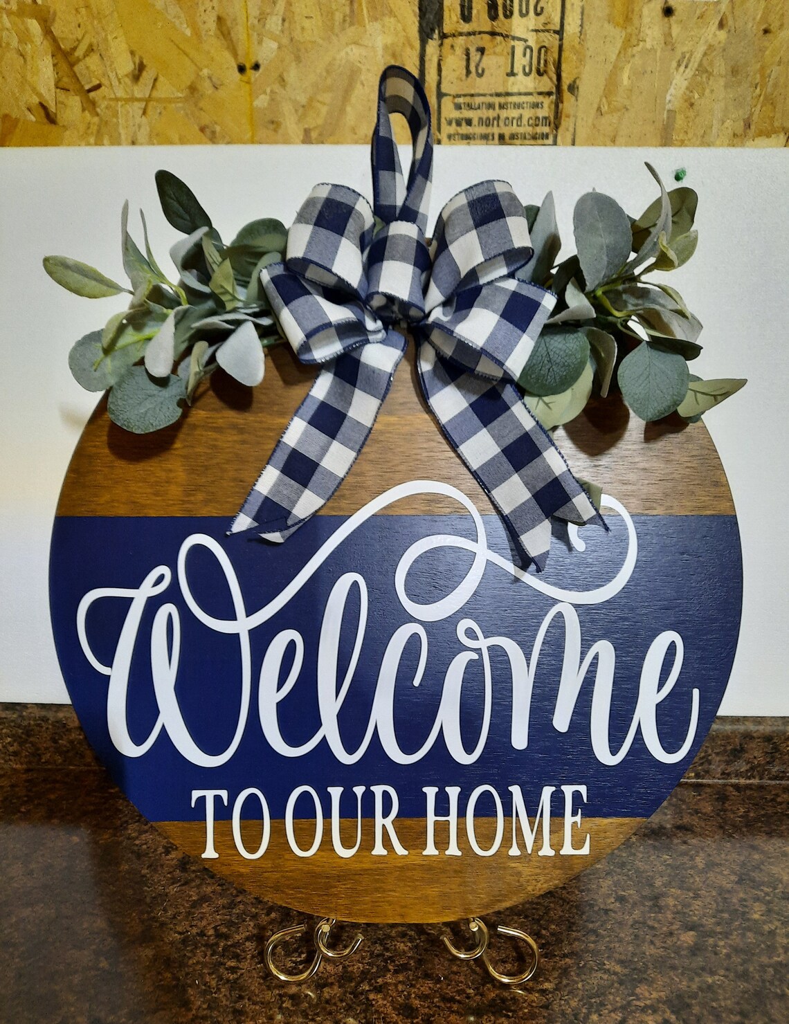 Front Door Decor Wooden Front Door Sign Welcome to Our Home | Etsy