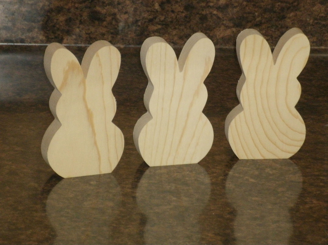 3 - LARGE Unfinished Wood Easter Bunny or Easter Eggs , Wooden Easter ...