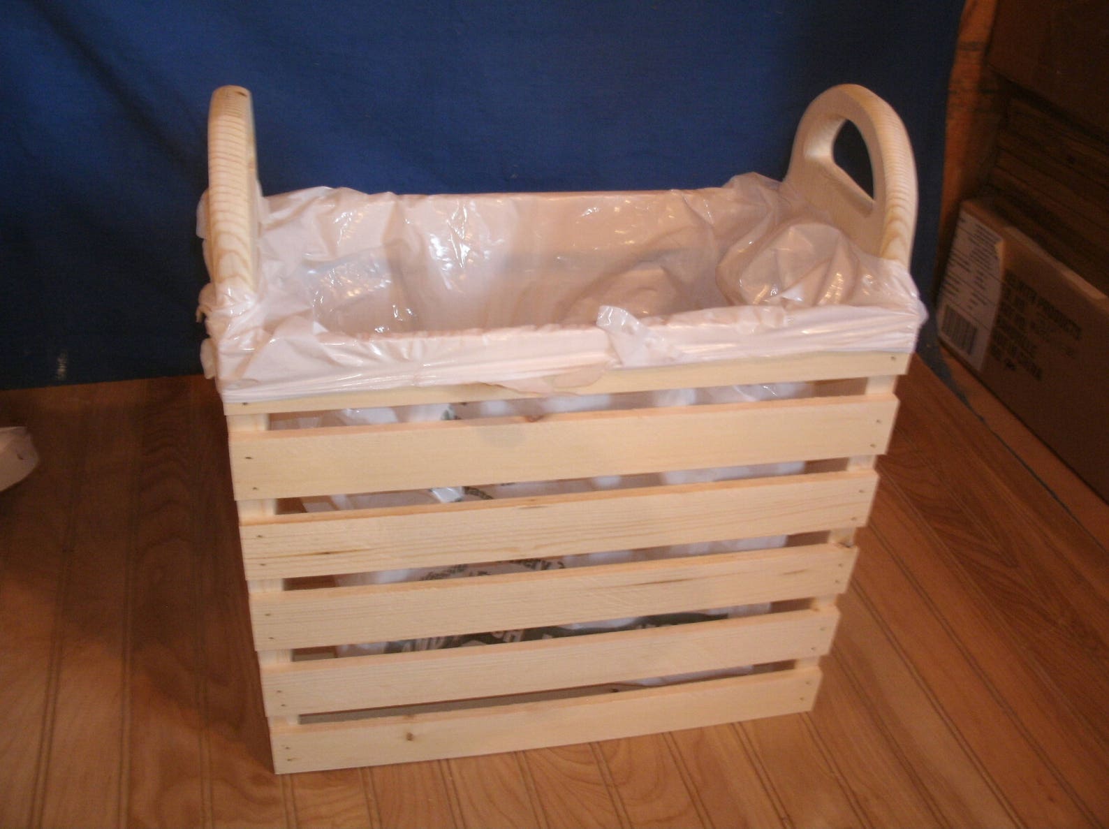 Crategrocery Bag Trash Can Crate Wood Crate Wooden Crate - Etsy