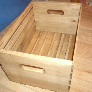 Wood Crate, Large Wood Crate, 18" Wooden Crate American Walnut Stain ...