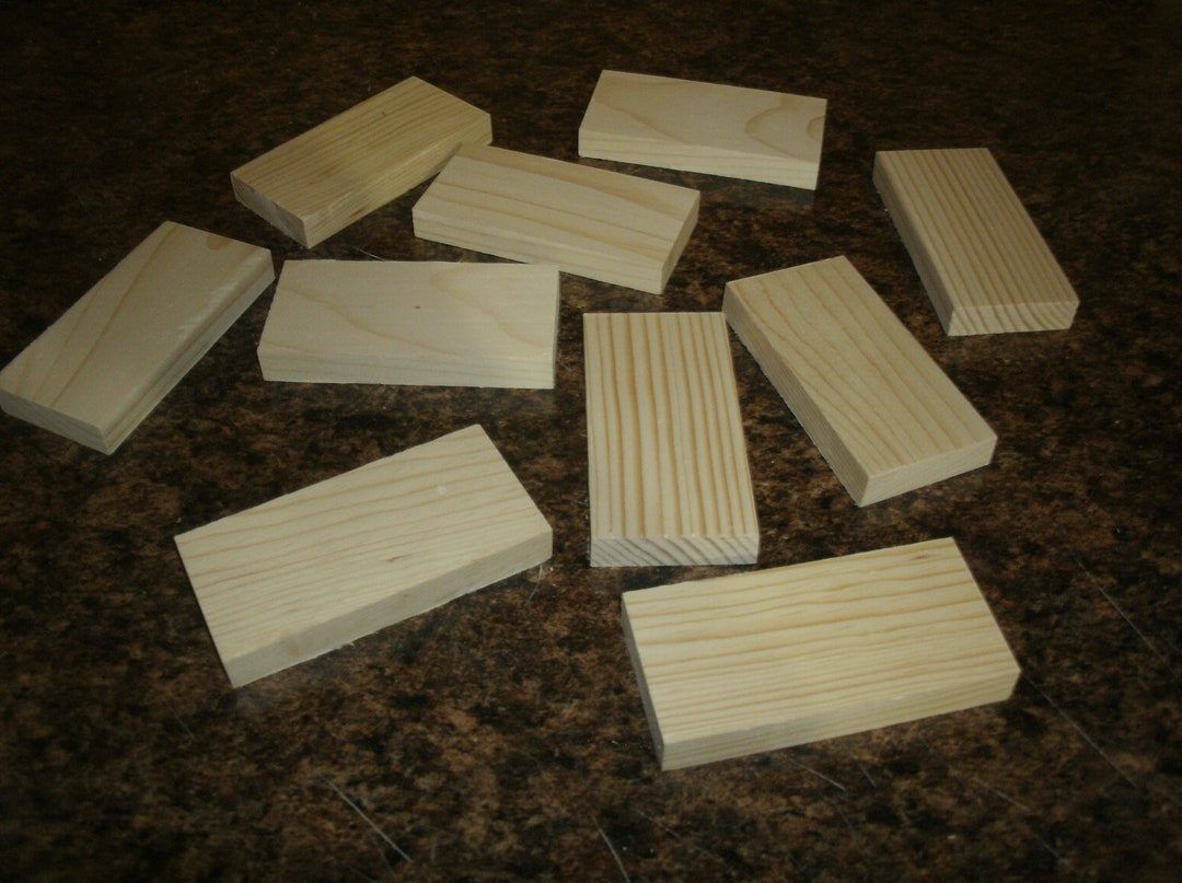 Wooden Blocks, 10- 3 1/2 X 1 3/4" Unfinished Wood Blocks, DIY Wood ...