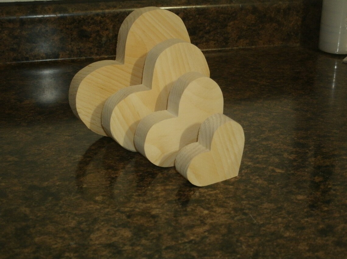 Unfinished Wood Heart Wooden Heart Wooden Heart Cutouts - Etsy