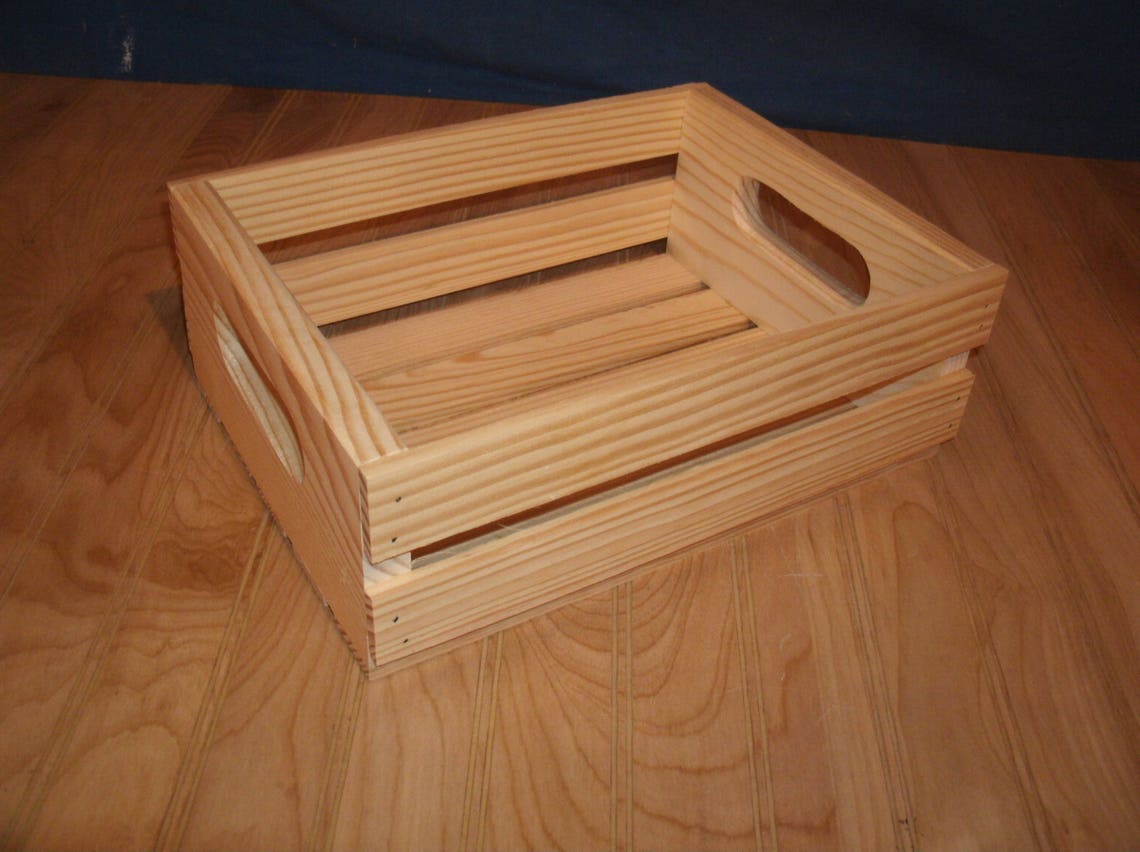 12" Long 8 3/4" Wide Wooden Crate, Wood Crate, Storage Crate,wood Crate ...