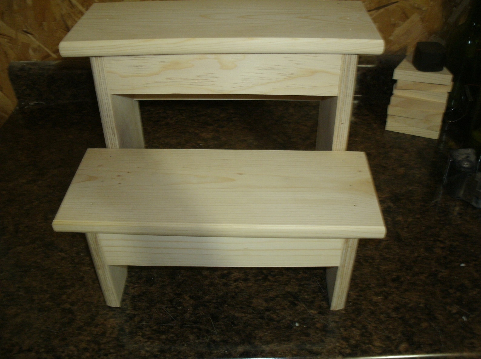 Rustic Wooden Step Stool, 2 Step Wooden Step Stool, Wooden Stool,wooden ...