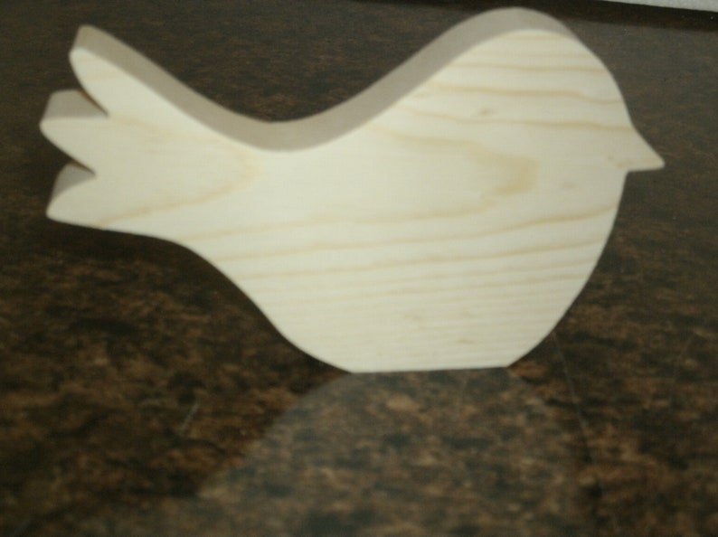 Unfinished Wood Bird Shape #1, Wooden Songbird Shape , Sitting Wooden ...