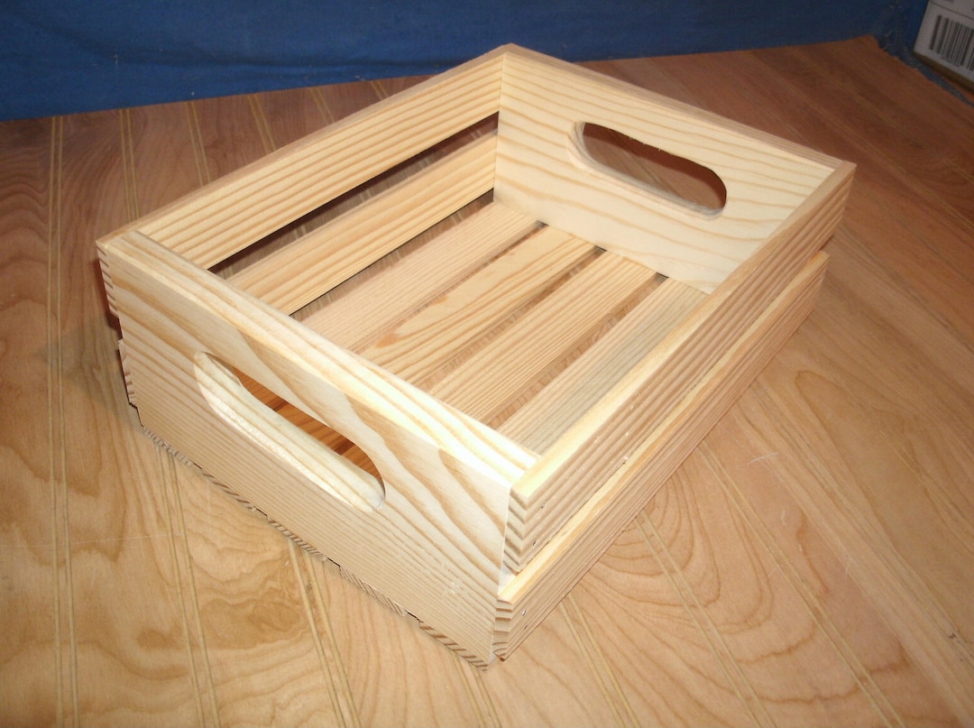 12" Long 8 3/4" Wide Wooden Crate, Wood Crate, Storage Crate,wood Crate ...