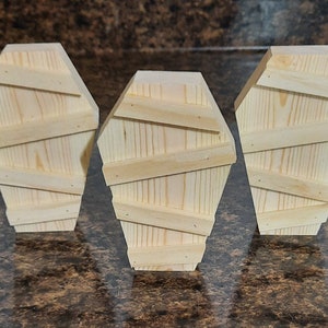 1 or 3 Wooden Coffin Cutouts, Unfinished or Painted Wooden Casket ...