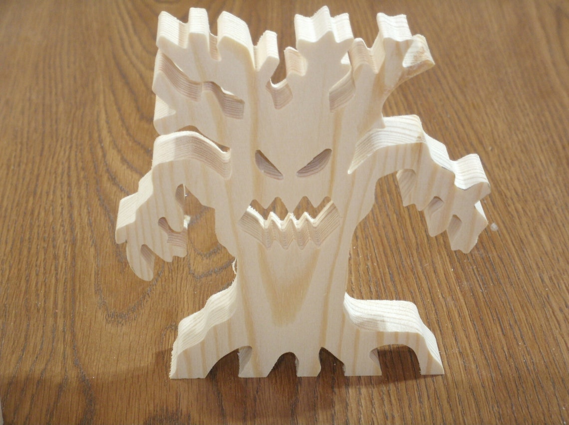 1 or 3 Unfinished or Painted Wooden HAUNTED TREE Cutouts, Wood SPOOKY ...