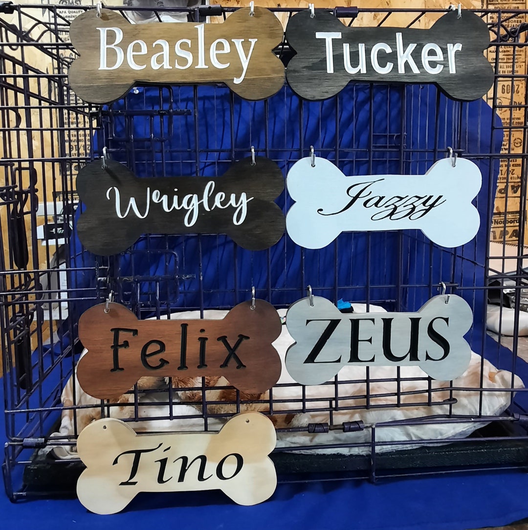 Personalized Crate Sign, Customized Dog Crate Name Plate, Dog Crate ...