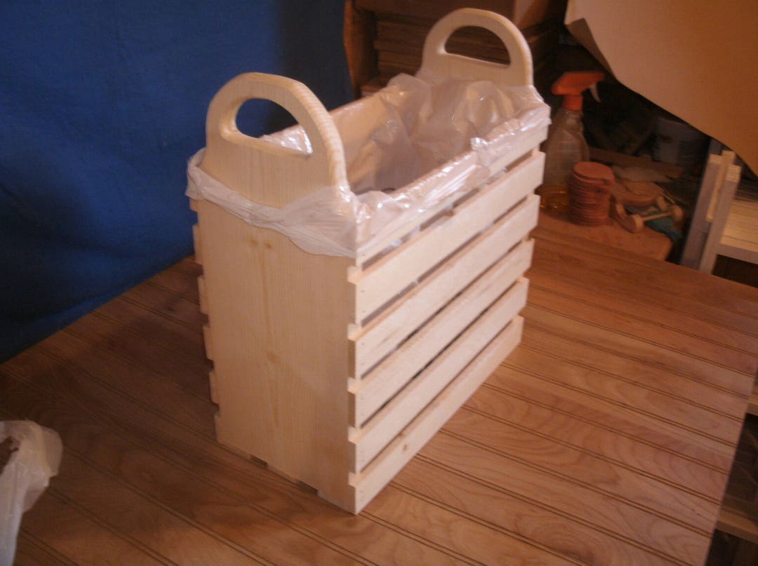 Crate,grocery Bag Trash Can Crate, Wood Crate, Wooden Crate, Wooden ...