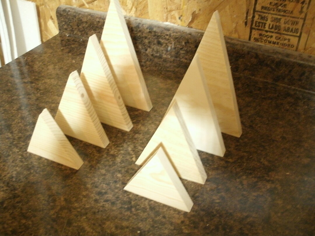 8 - Wood Trees, Unfinished Wood Tree Shapes, DIY Christmas Tree's, 9 1/ ...