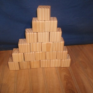 40 Unfinished Wooden Blocks,wood Blocks 1 1/2", Baby Blocks, Wood Baby ...
