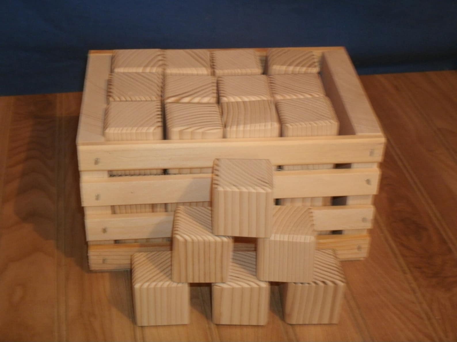 Unfinished Wood Blocks,26 Wood Baby Blocks 1 1/2" Square With Wood ...