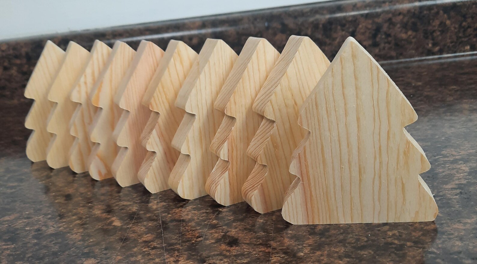 10 or 20 Chunky Christmas Tree Cutouts, Unfinished Wooden Christmas ...