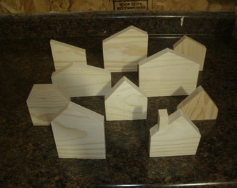 Wood House Blocks | Etsy