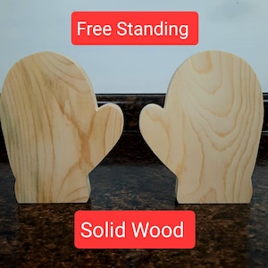 8" Jumbo Wooden Mitten Cutouts, Large Mitten Shapes, Wooden Mitten ...