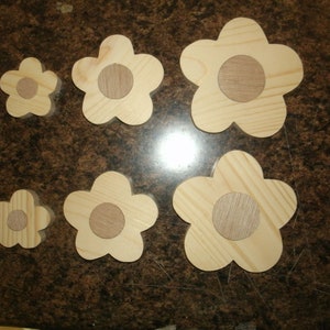 10 OR 20 Unfinished Wooden Daisy, Wooden Daisy, Tier Tray Daisy, Wooden ...