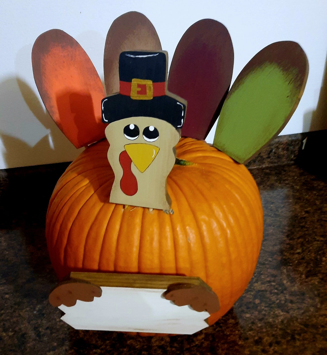 Pilgrim Turkey Pumpkin Poke, DIY Pumpkin Poke Kit, Large Turkey Pumpkin ...