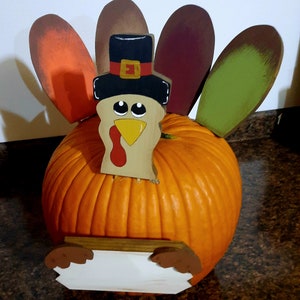 Pilgrim Turkey Pumpkin Poke, DIY Pumpkin Poke Kit, Large Turkey Pumpkin ...