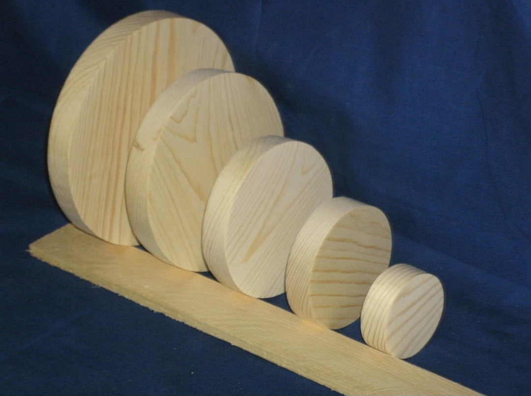 5 or 10 Unfinished Wood Rounds, CHUNKY Wood Circle Cutouts, Unfinished ...