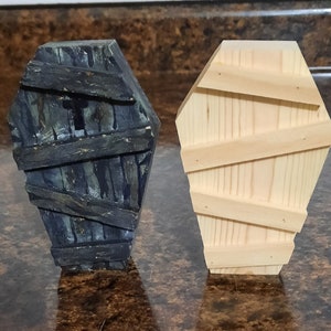 1 or 3 Wooden Coffin Cutouts, Unfinished or Painted Wooden Casket ...