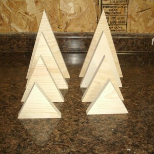 8 - Wood Trees, Unfinished Wood Tree Shapes, DIY Christmas Tree's, 9 1/ ...