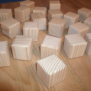 40 Unfinished Wood Blocks, 1 1/2" Unfinished Wooden Blocks, Baby Blocks ...