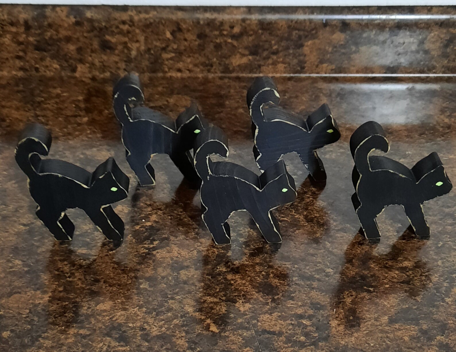 Wooden Black Cat Cutouts, Wood Black Cat Shape, Bowl Filler, Halloween ...