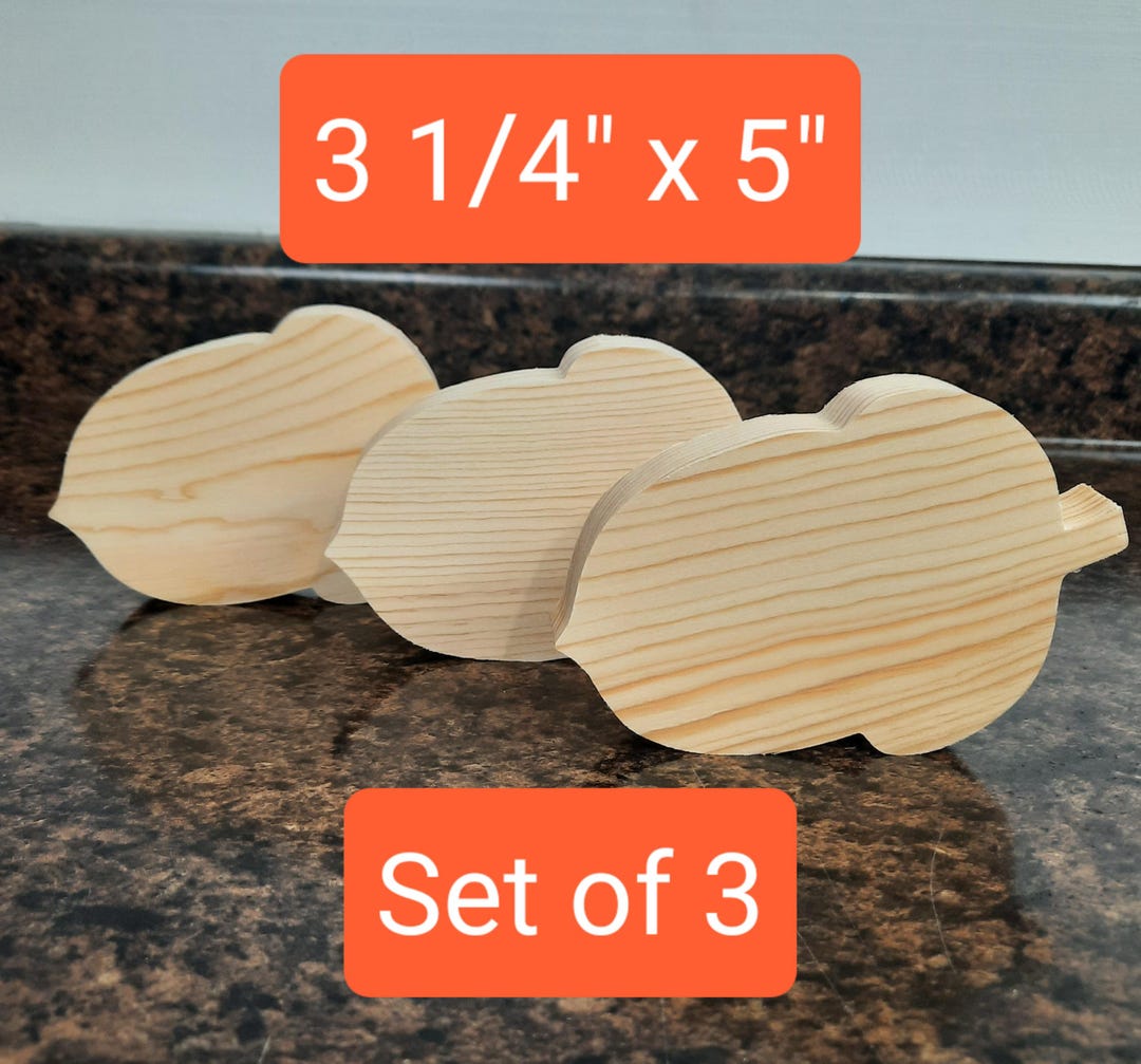 3 Pack Acorn Wooden Blanks, Acorn Shapes, Unfinished Wooden Acorn ...