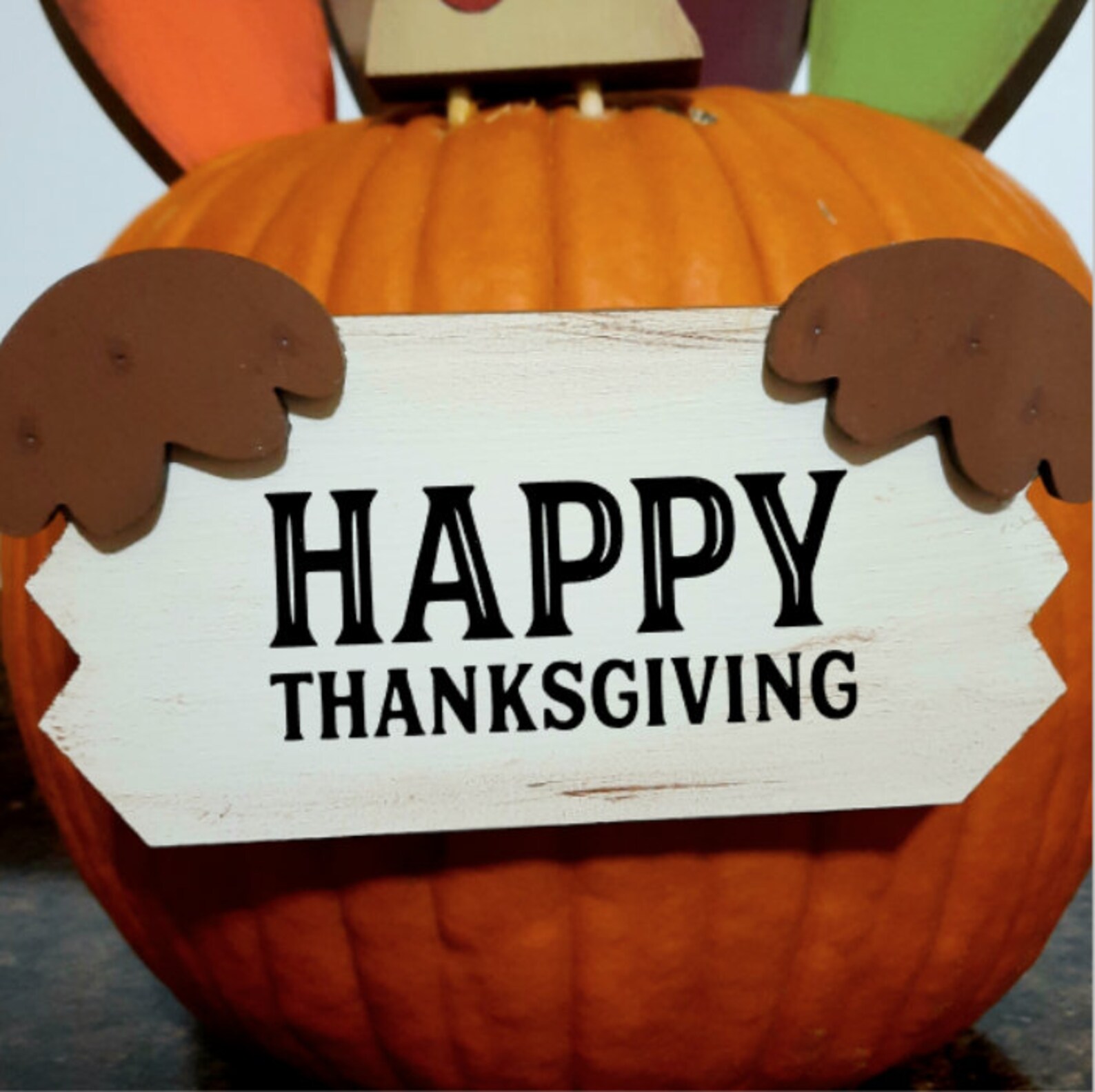 Pilgrim Turkey Pumpkin Poke, DIY Pumpkin Poke Kit, Large Turkey Pumpkin ...
