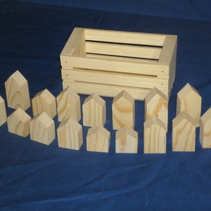 Village in a Crate 16 Pc. Small Size, Small Wooden Buildings, Miniature ...