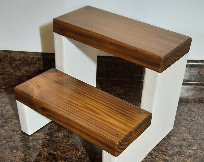 Multi Purpose Stool Carved Design Acacia Wood Metal Frame Dog Steps - Etsy