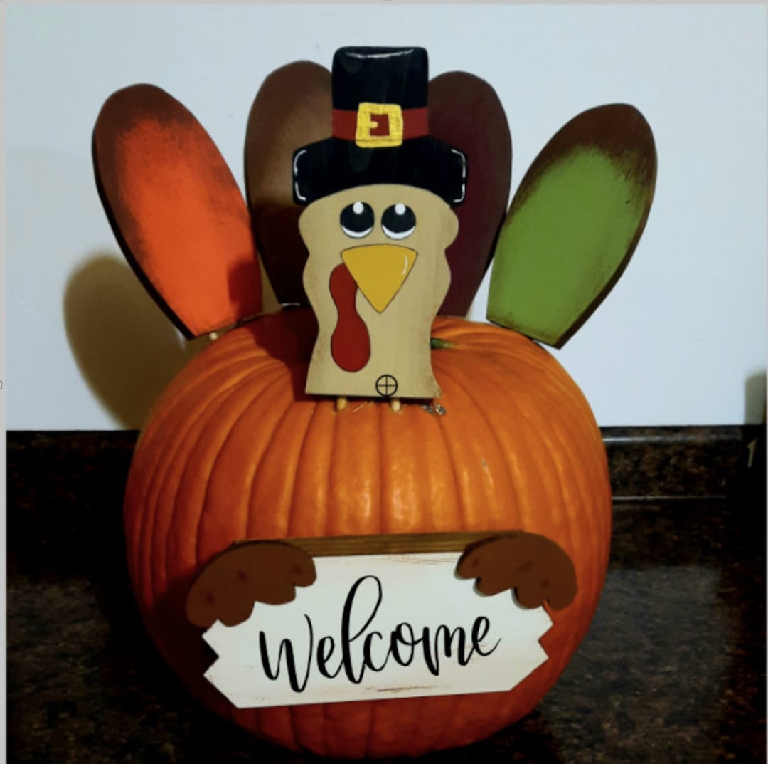 Pilgrim Turkey Pumpkin Poke, DIY Pumpkin Poke Kit, Large Turkey Pumpkin ...